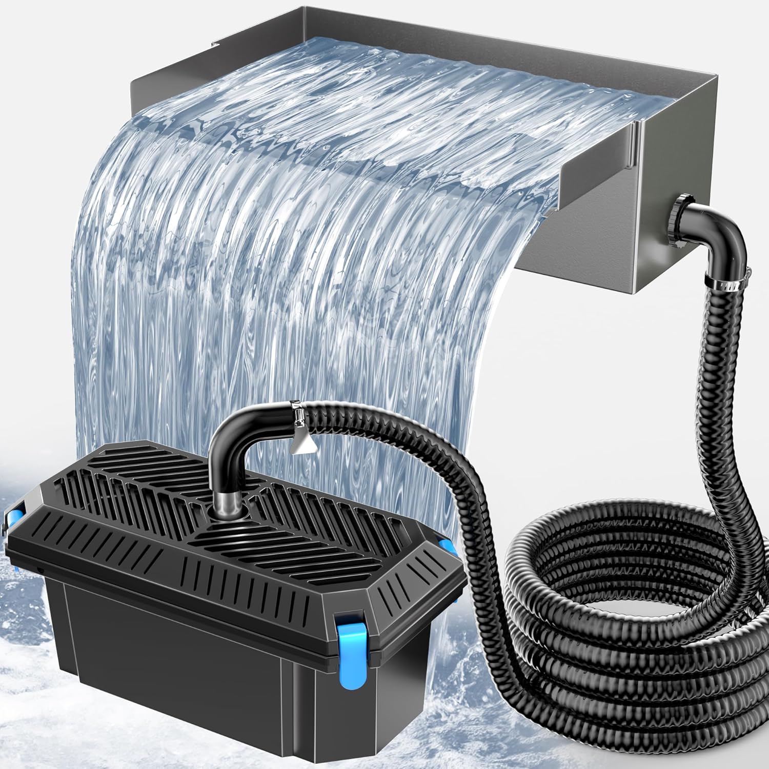 Pond Waterfall Filter Kit | 40W 660GPH Spillway System
